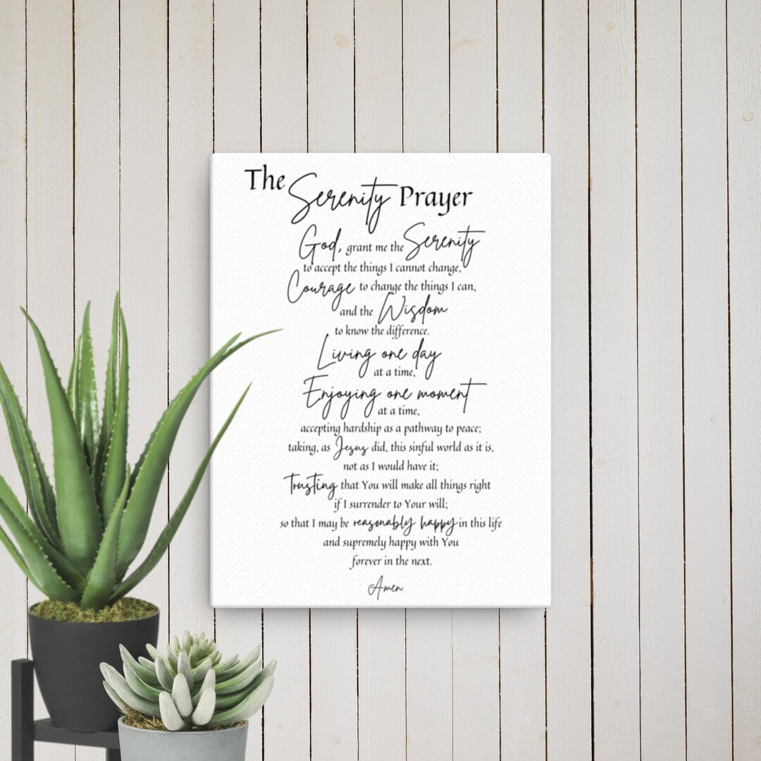 Serenity Prayer Full Version Canvas Wall Art Sign for a - Etsy