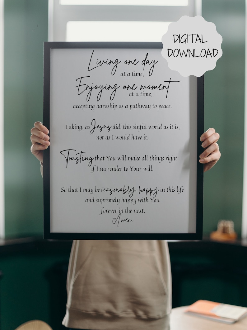 Serenity Prayer Wall Art Featuring the Full Version From Celebrate ...