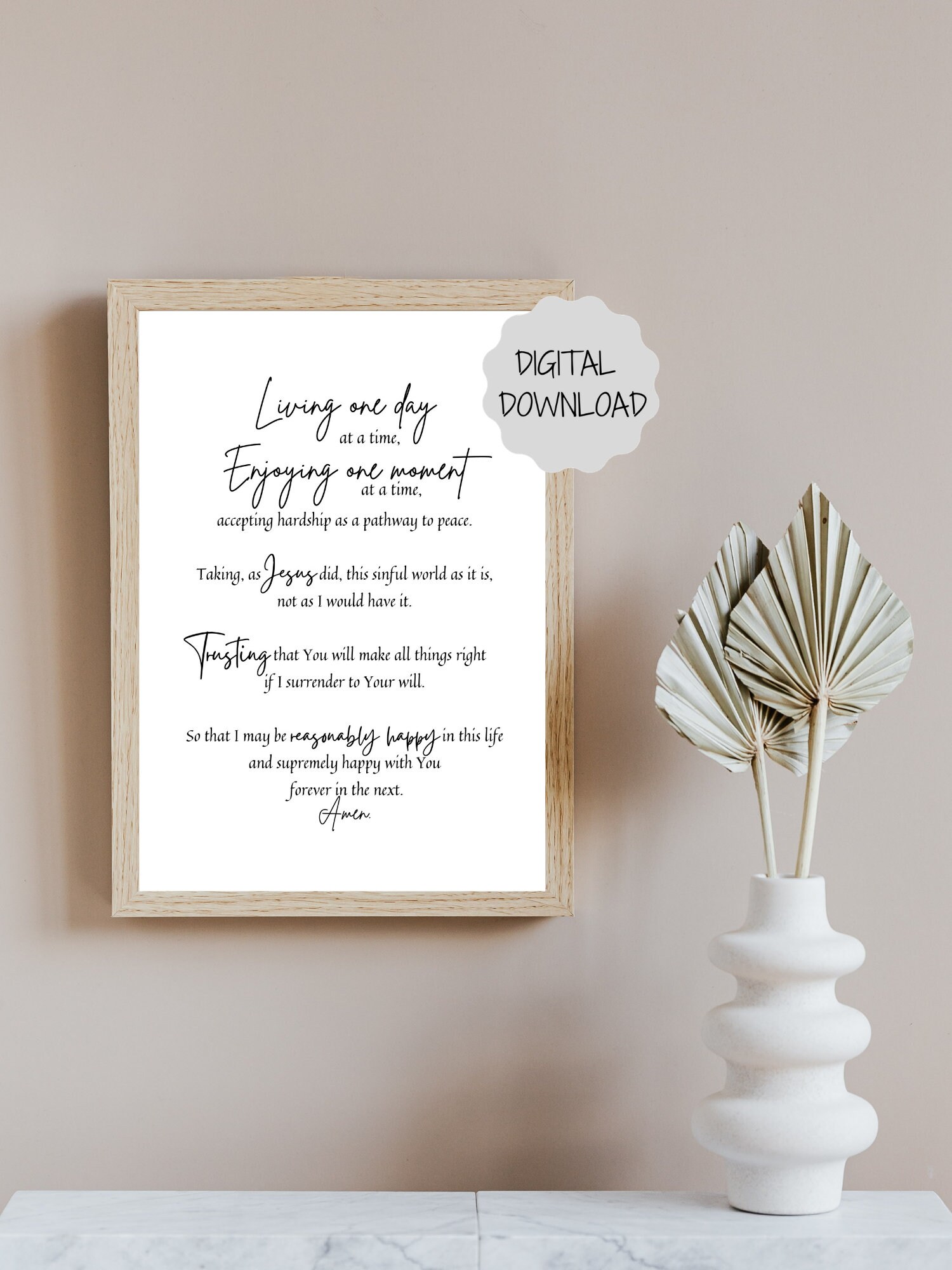 Serenity Prayer Wall Art Featuring the Full Version From Celebrate ...