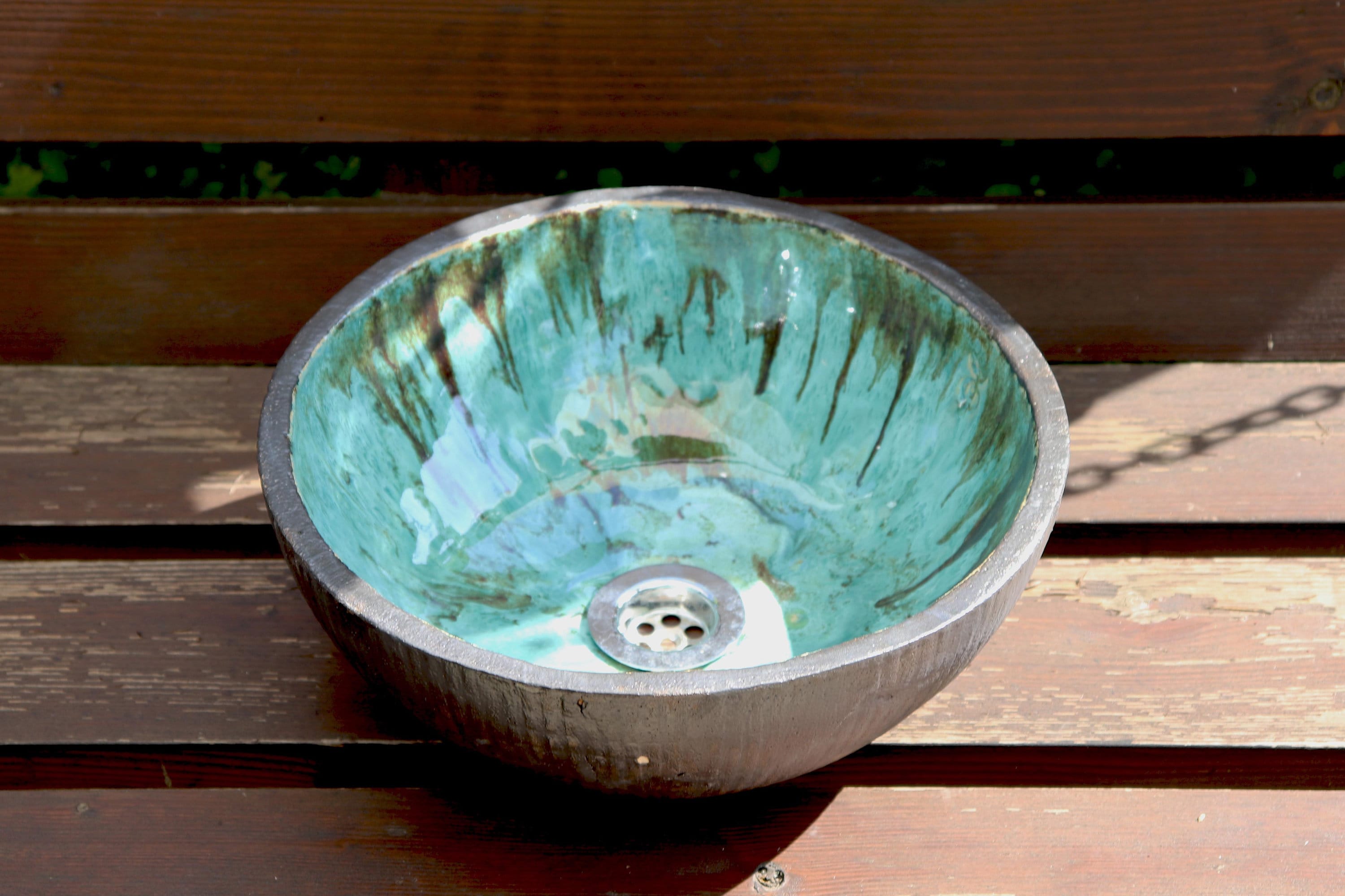 PREMIUM Ceramic Green Sink Handcrafted Vessel Sink for Bathroom in ...