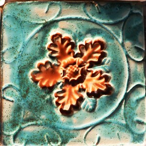 Handmade Ceramic Tiles Leaf Design, Mosaic Tile Set, Artisan Crafted ...