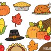 Rainbow Turkeys Clip Art Digi Stamp Mini - Etsy