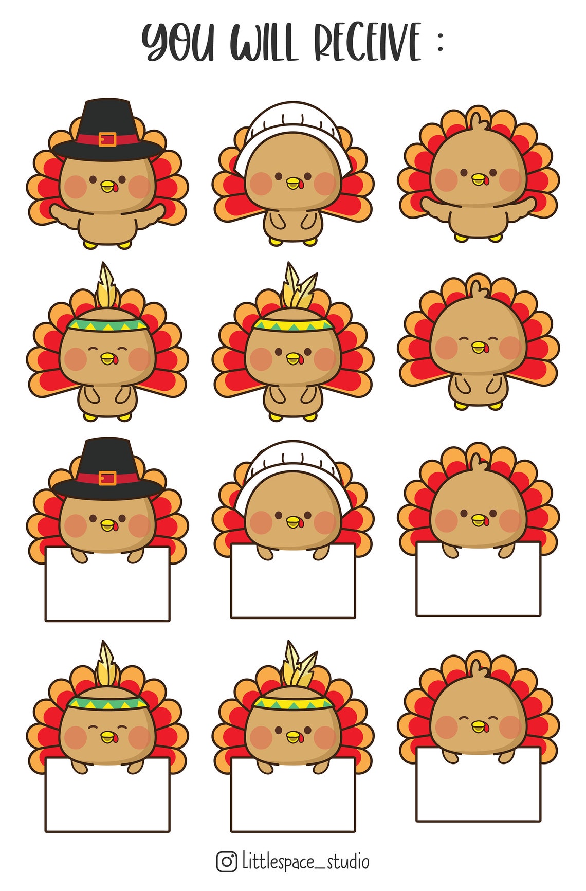 Cute Thanksgiving Clipart, Thanksgiving Clipart, Turkey Clipart, Cute ...