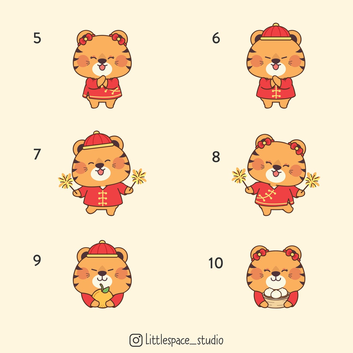 Chinese New Year Clipart, Year of Tiger, Clipart Digital Printable ...