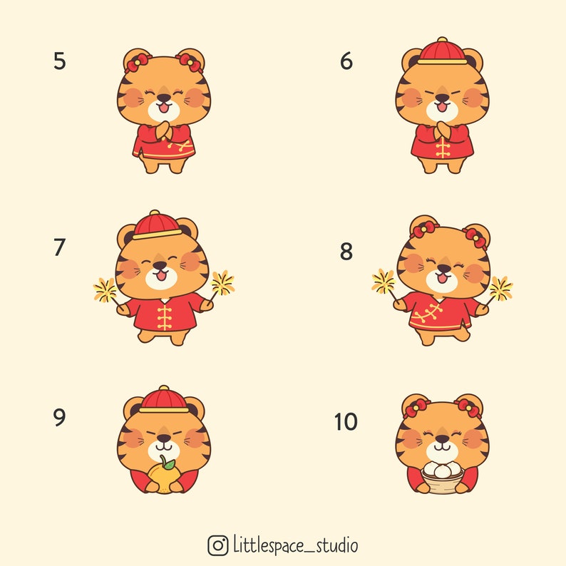 Chinese New Year Clipart, Year of Tiger, Clipart Digital Printable ...