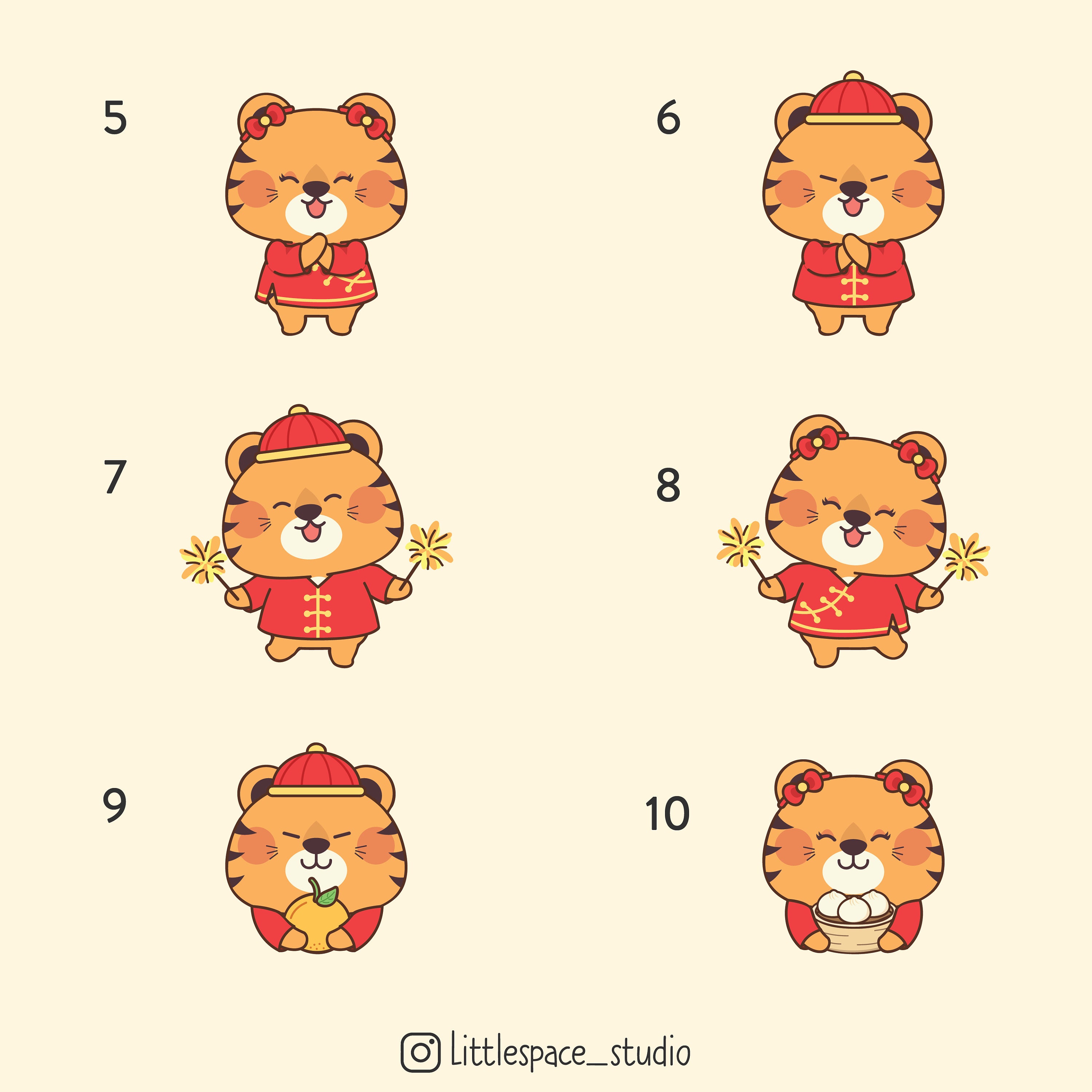 Chinese New Year Clipart, Year of Tiger, Clipart Digital Printable ...