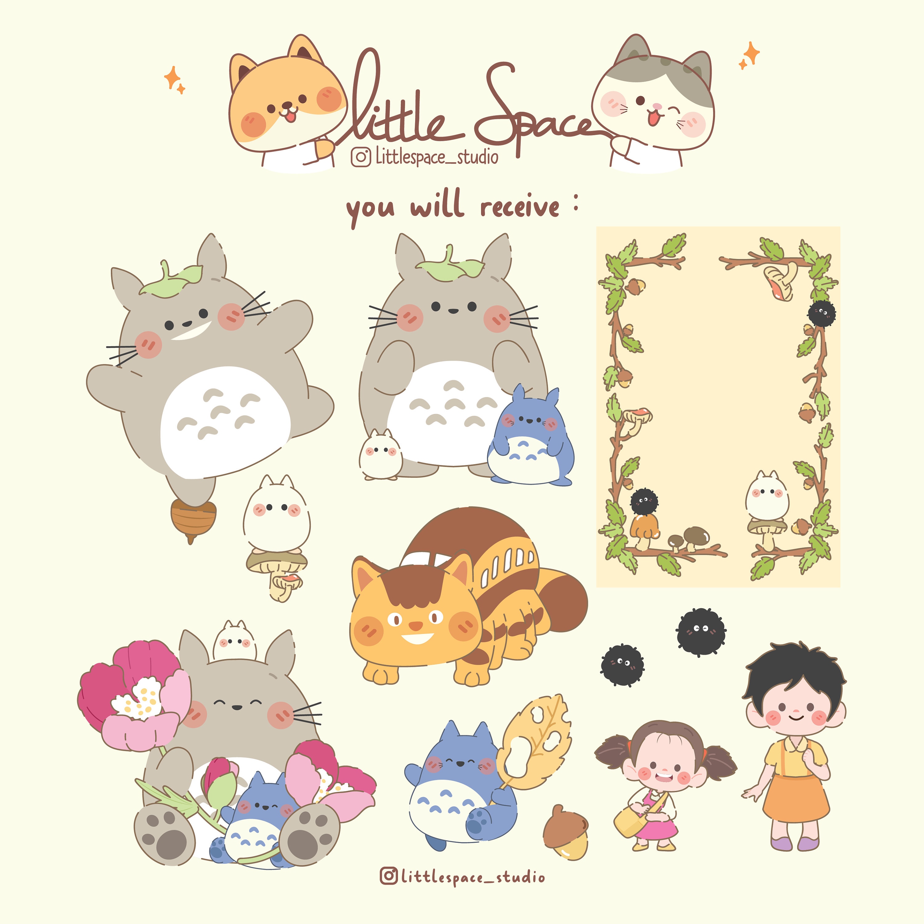 Totoro Clipart Cute Ghibli PNG - Etsy UK