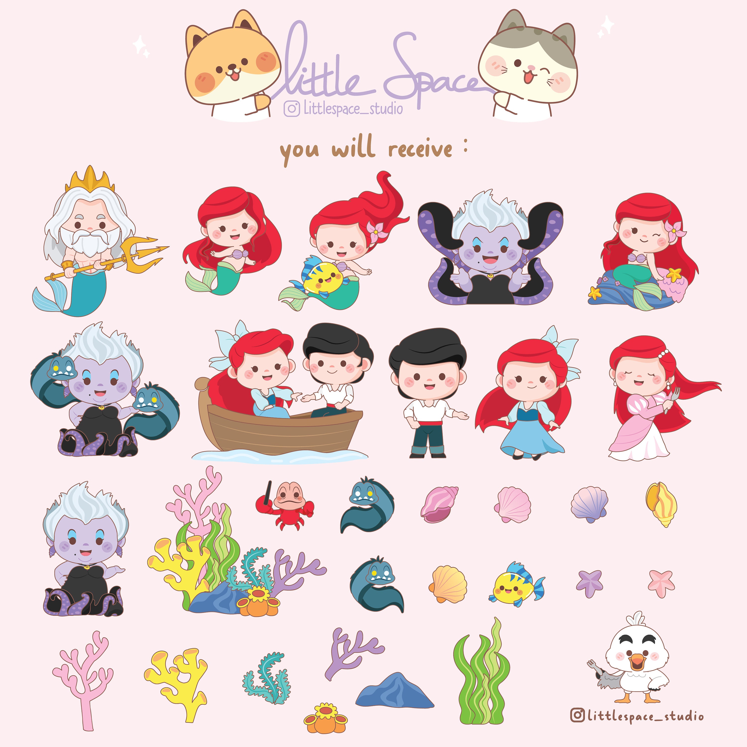The Little Mermaid Clipart | Mermaid Clipart | Magic | Princess Clipart ...