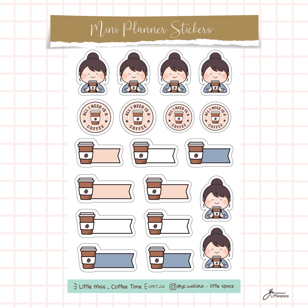 Little Miss _ Coffee Time_lmct_02 | Printable Planner Stickers ...