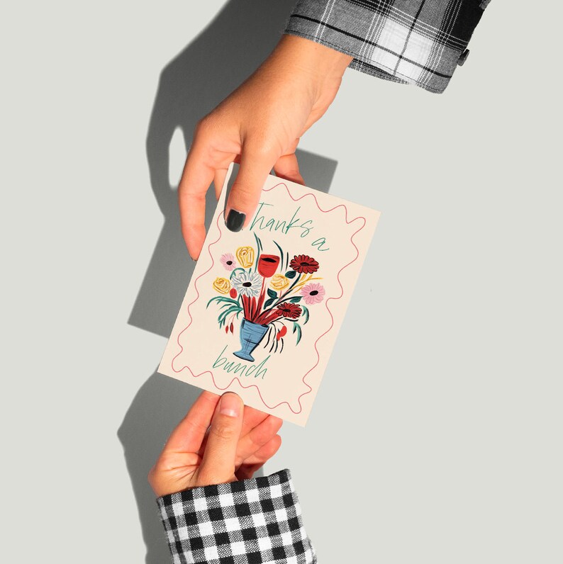 Thanks a Bunch Card Thank You Card Flowers - Etsy
