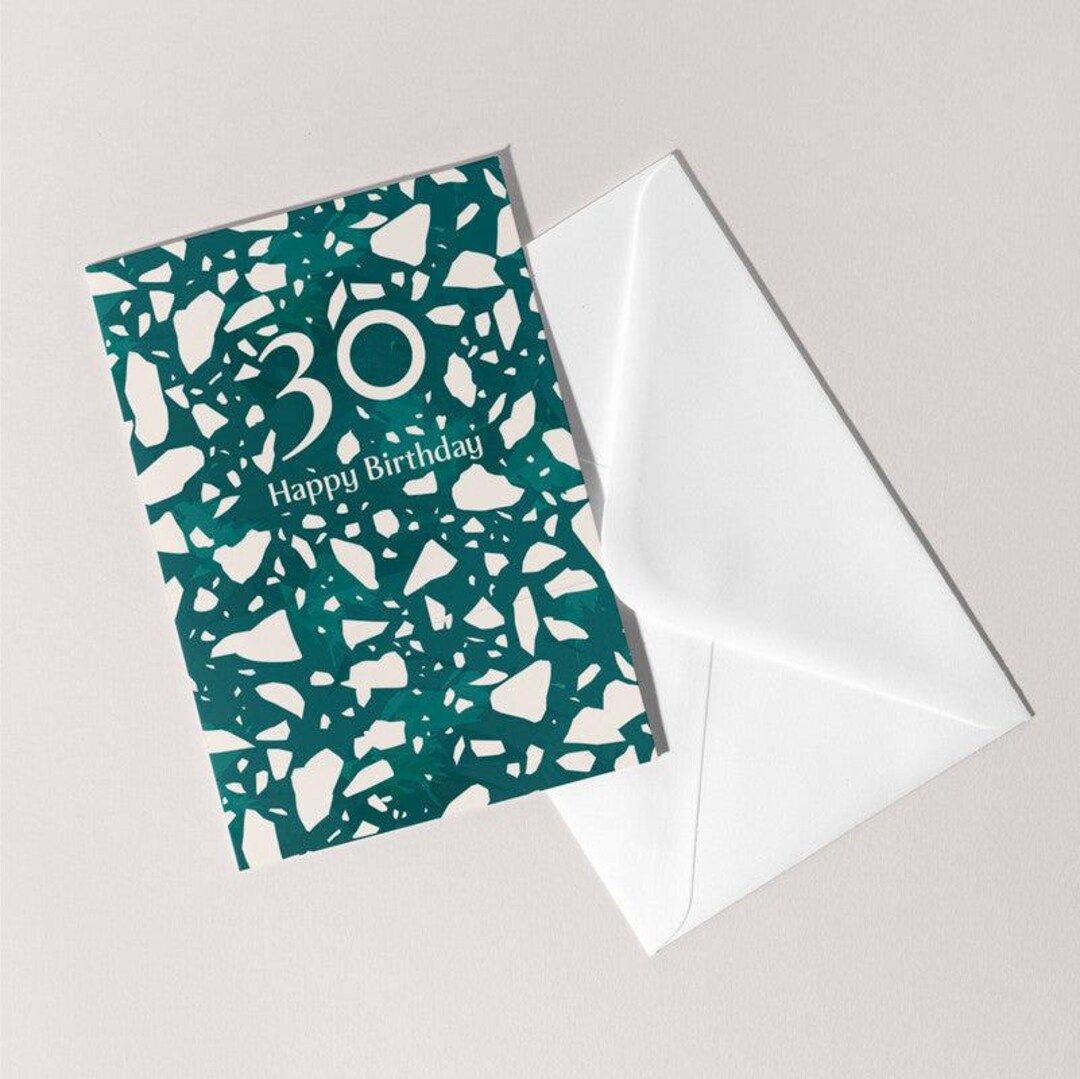 The 30 Terrazzo Birthday Card | Thirtieth Milestone Age - Etsy