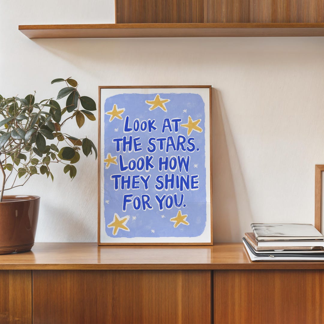 Look at the Stars Print A5-A2 | Wall Art | Poster | Bedroom Decor ...