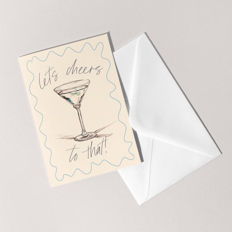 Let's Cheers to That Card | Celebration Card - Etsy