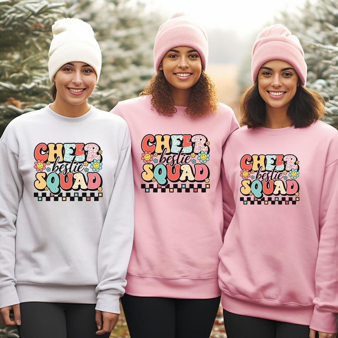 Cheer Bestie Squad, Cheerleader, Cheer Best Friends, Sweatshirt, Hoodie ...