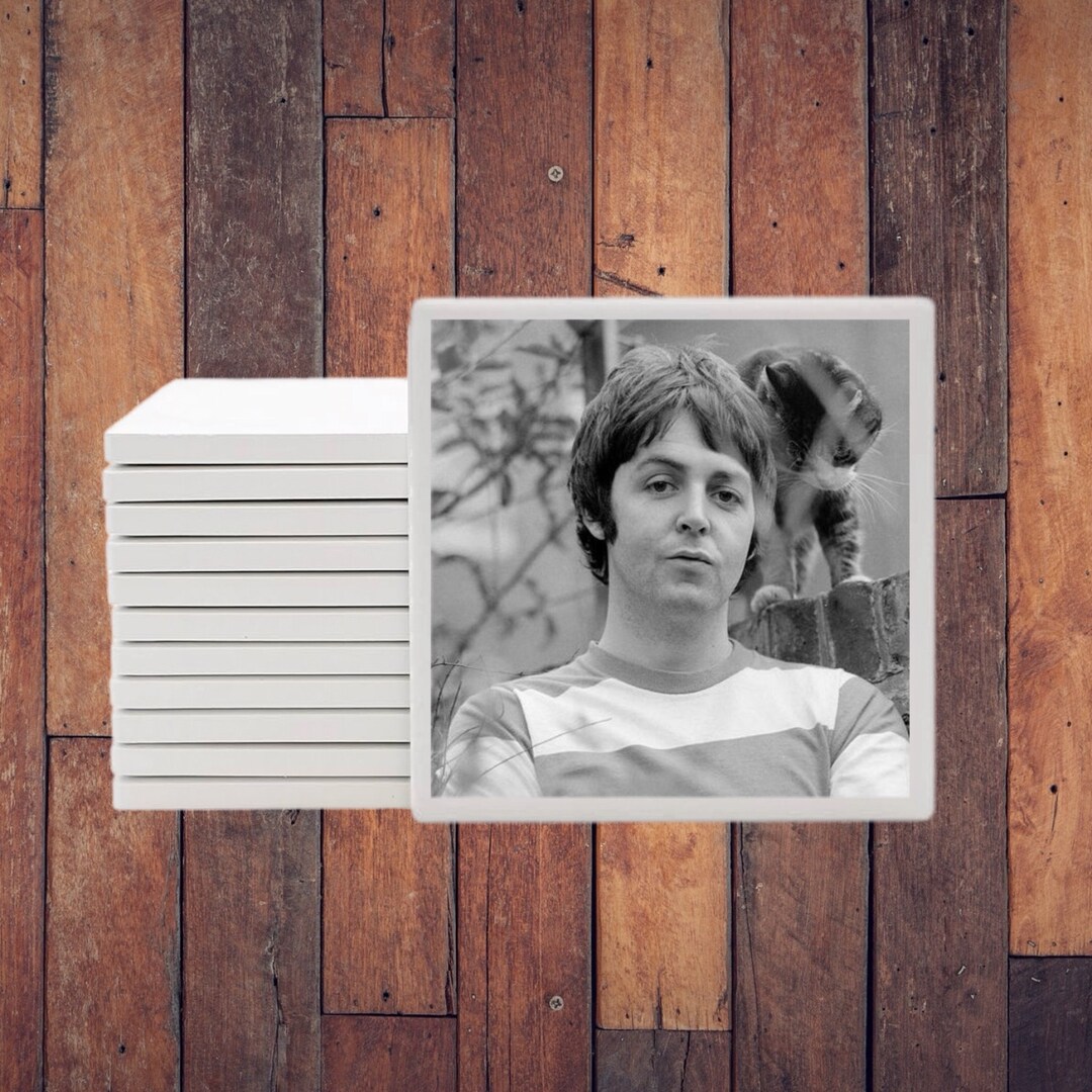 Beatles With Cats - Paul Mccartney Coaster - Etsy
