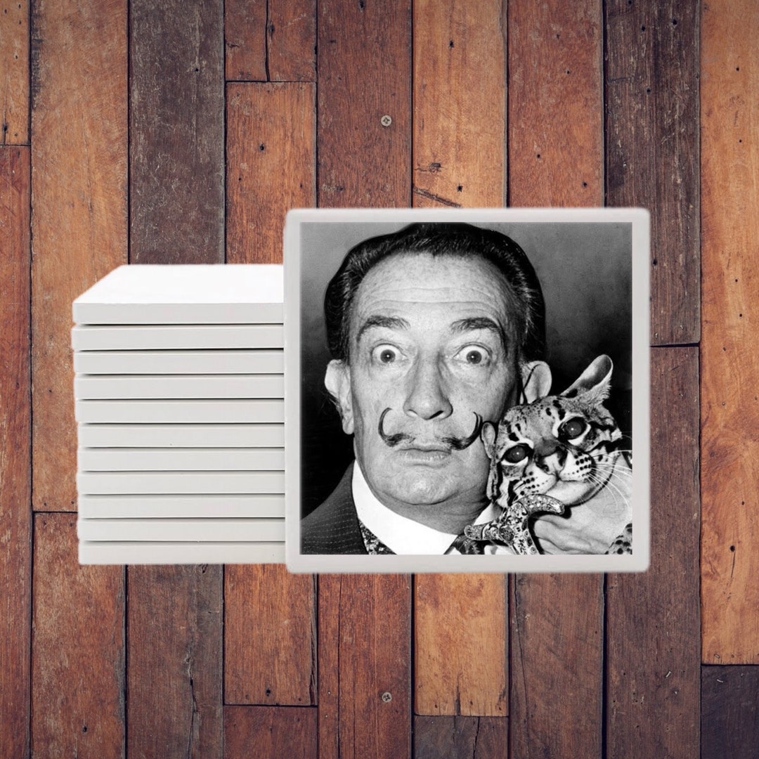 Salvador Dali + Cat Coaster, Magnet or Sticker - Etsy