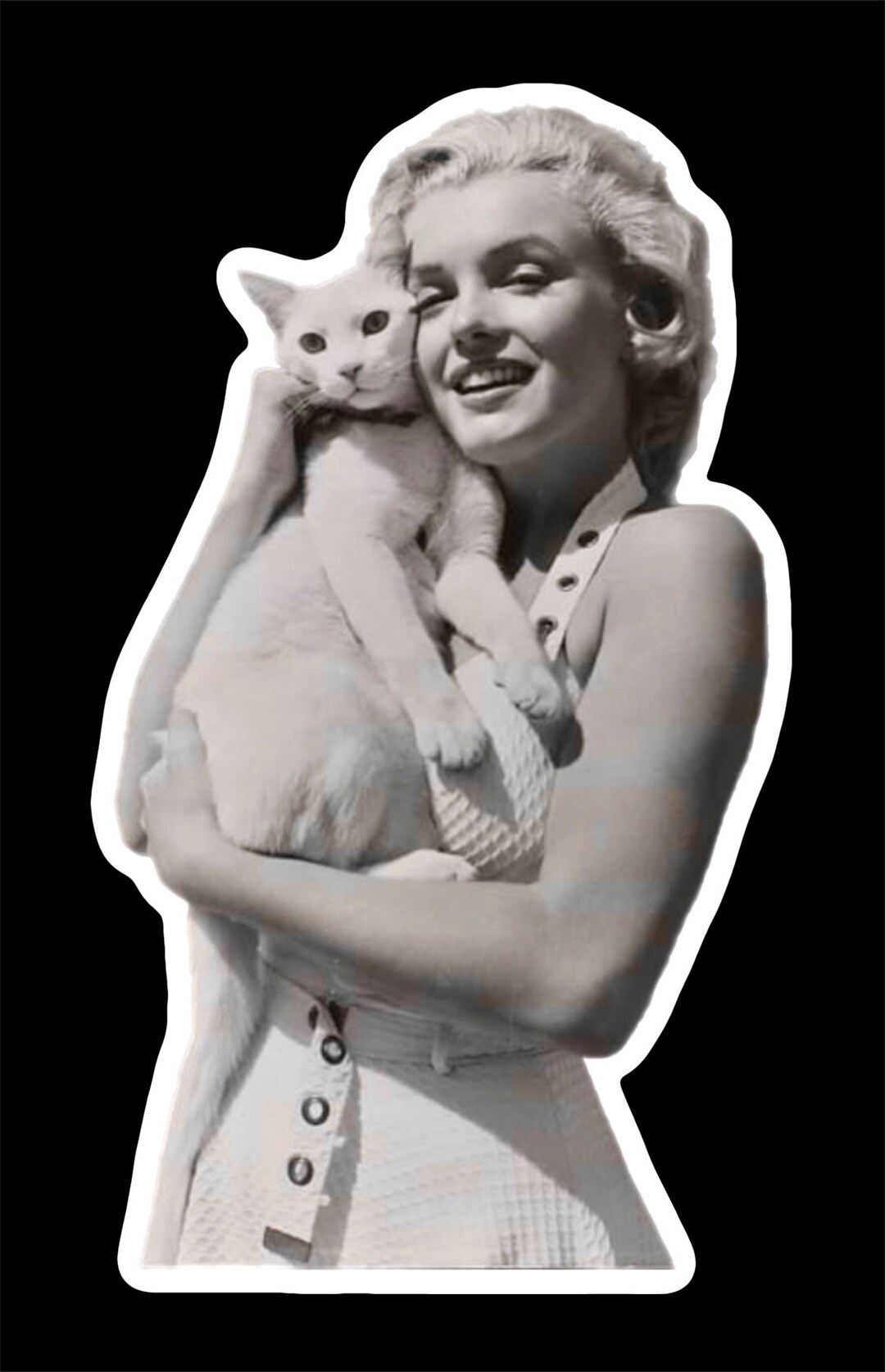 Marilyn Monroe + Cat Sticker - Etsy