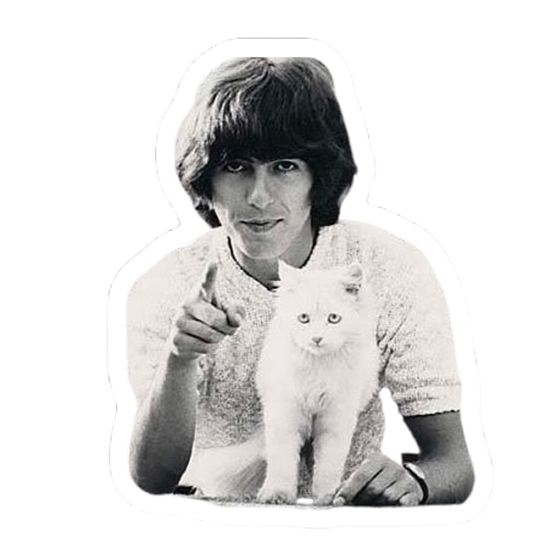 George Harrison Cat Sticker | Etsy