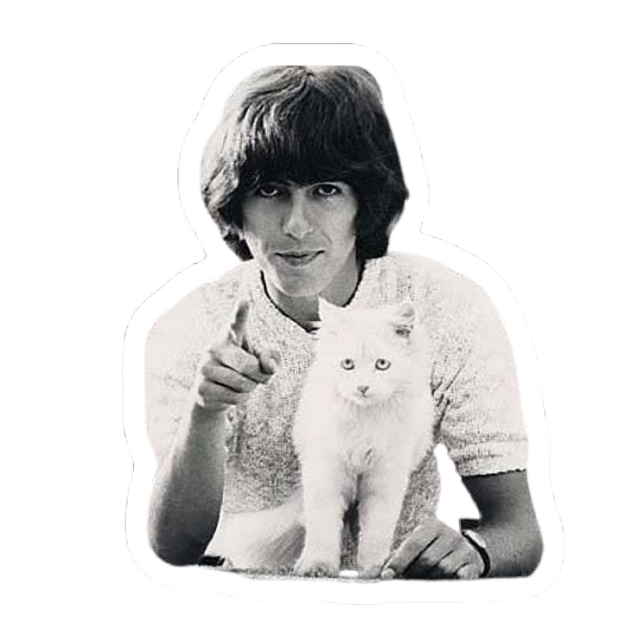 George Harrison Cat Sticker - Etsy