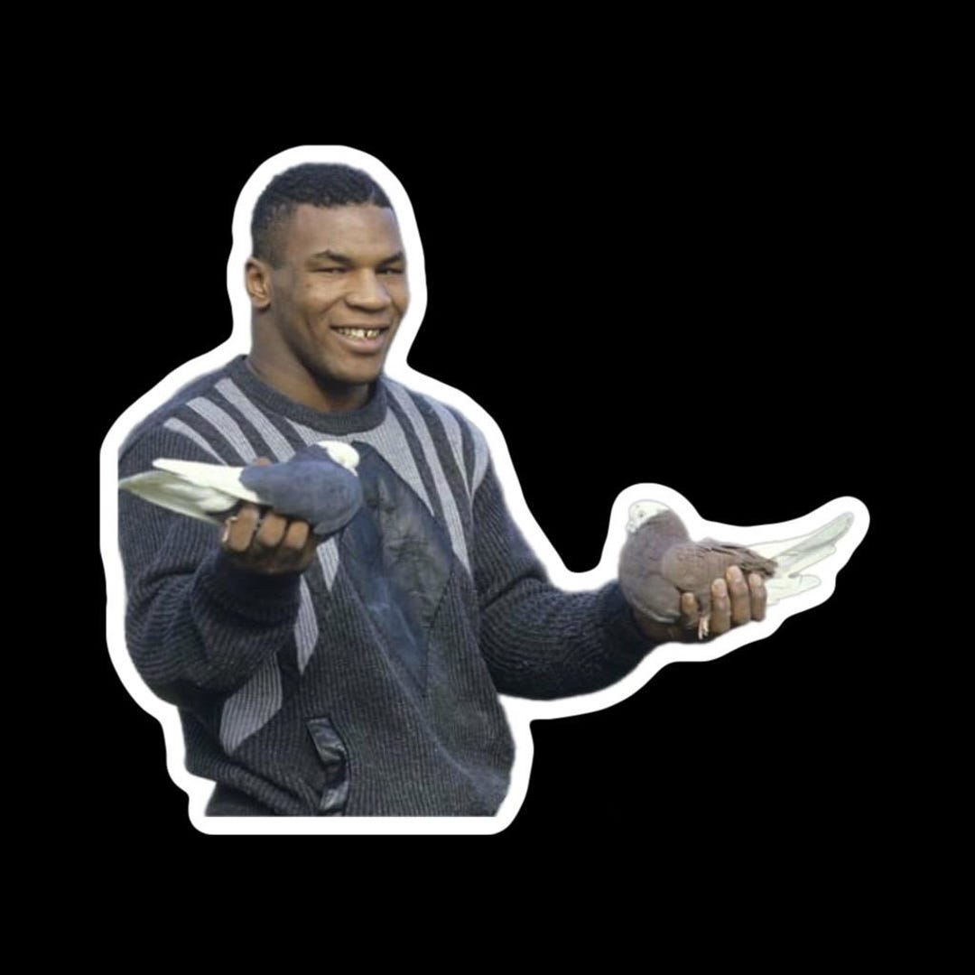 Mike Tyson Loves Pigeons Vinyl Sticker - Etsy