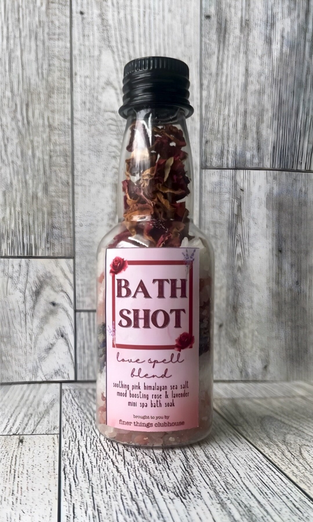 Bath Shot - Rose & Lavender Infused Bath Soak - 2oz - Personalizable - Etsy