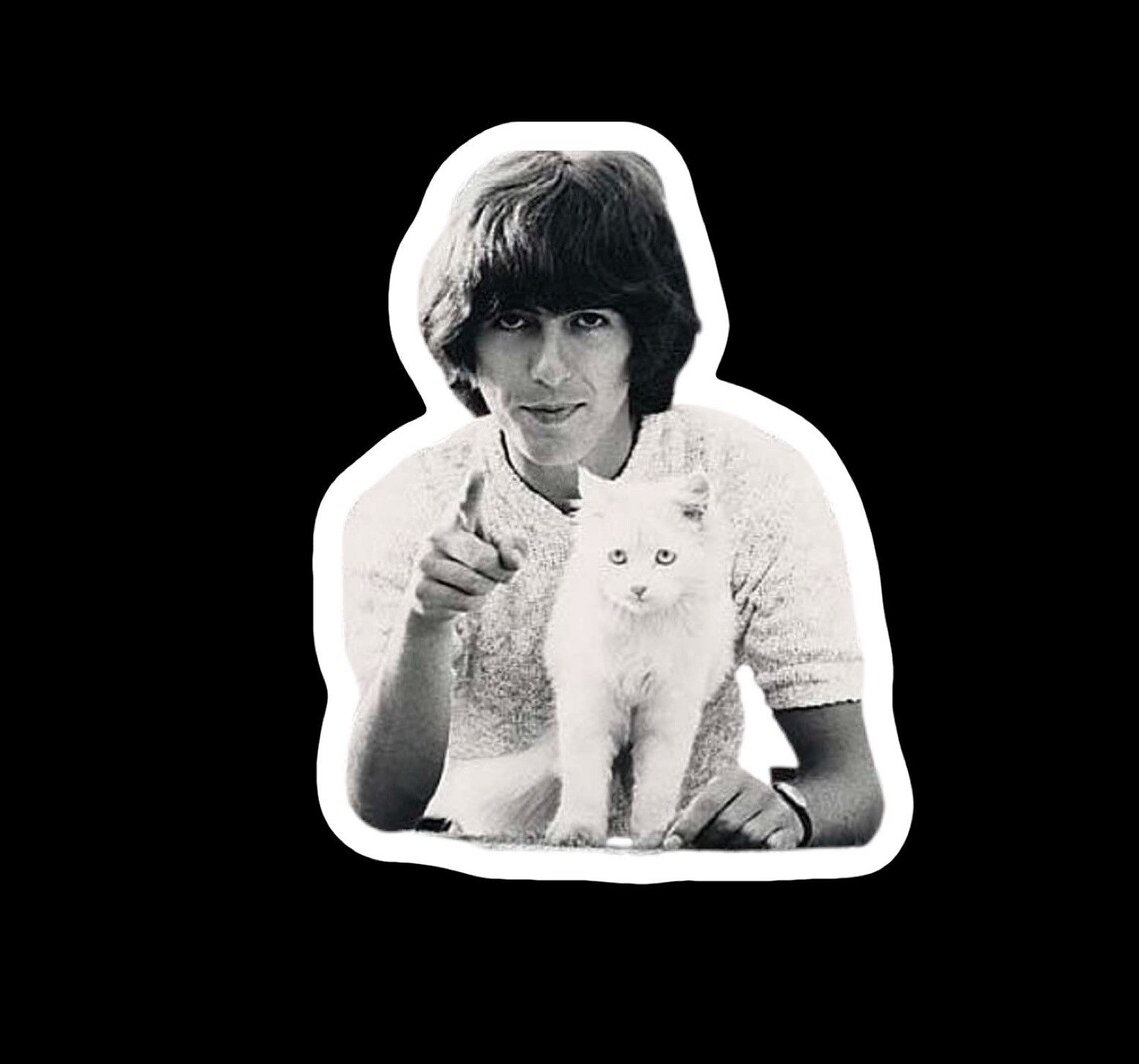 George Harrison Cat Sticker | Etsy