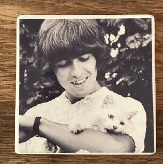 The Beatles With Cats George Harrison Coaster or Magnet - Etsy
