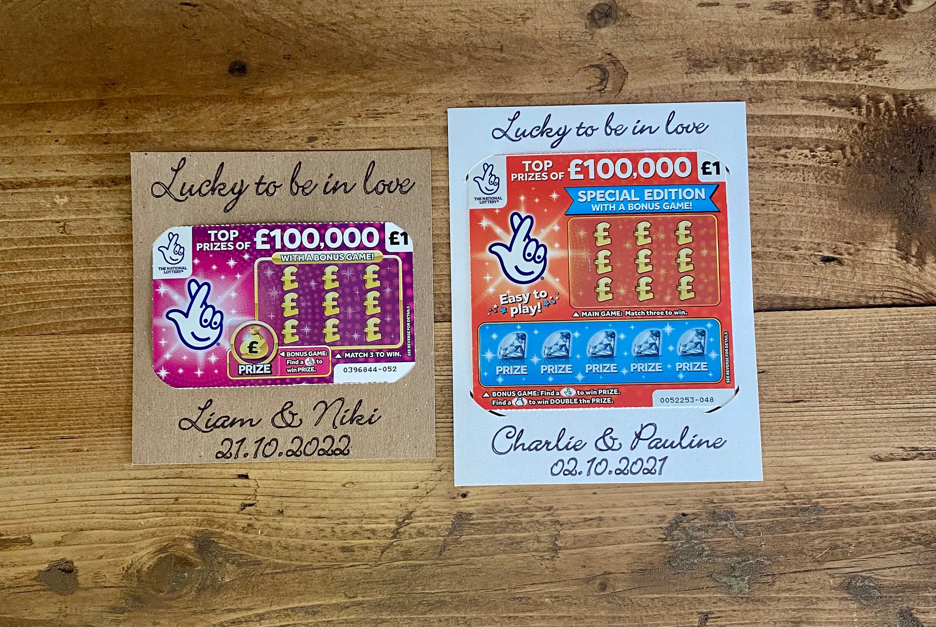 Scratch Card Wedding Favours Lucky to Be in Love - Etsy UK