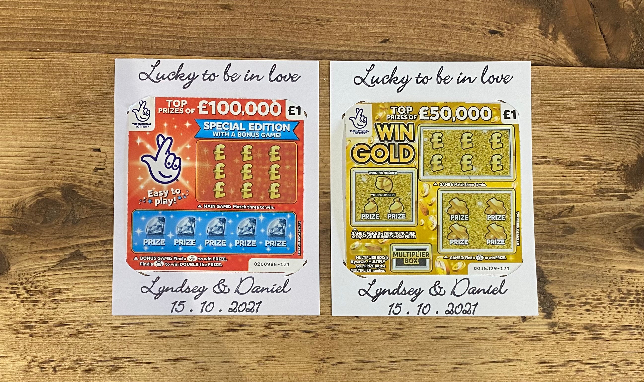 Scratch Card Wedding Favours Lucky to Be in Love - Etsy UK