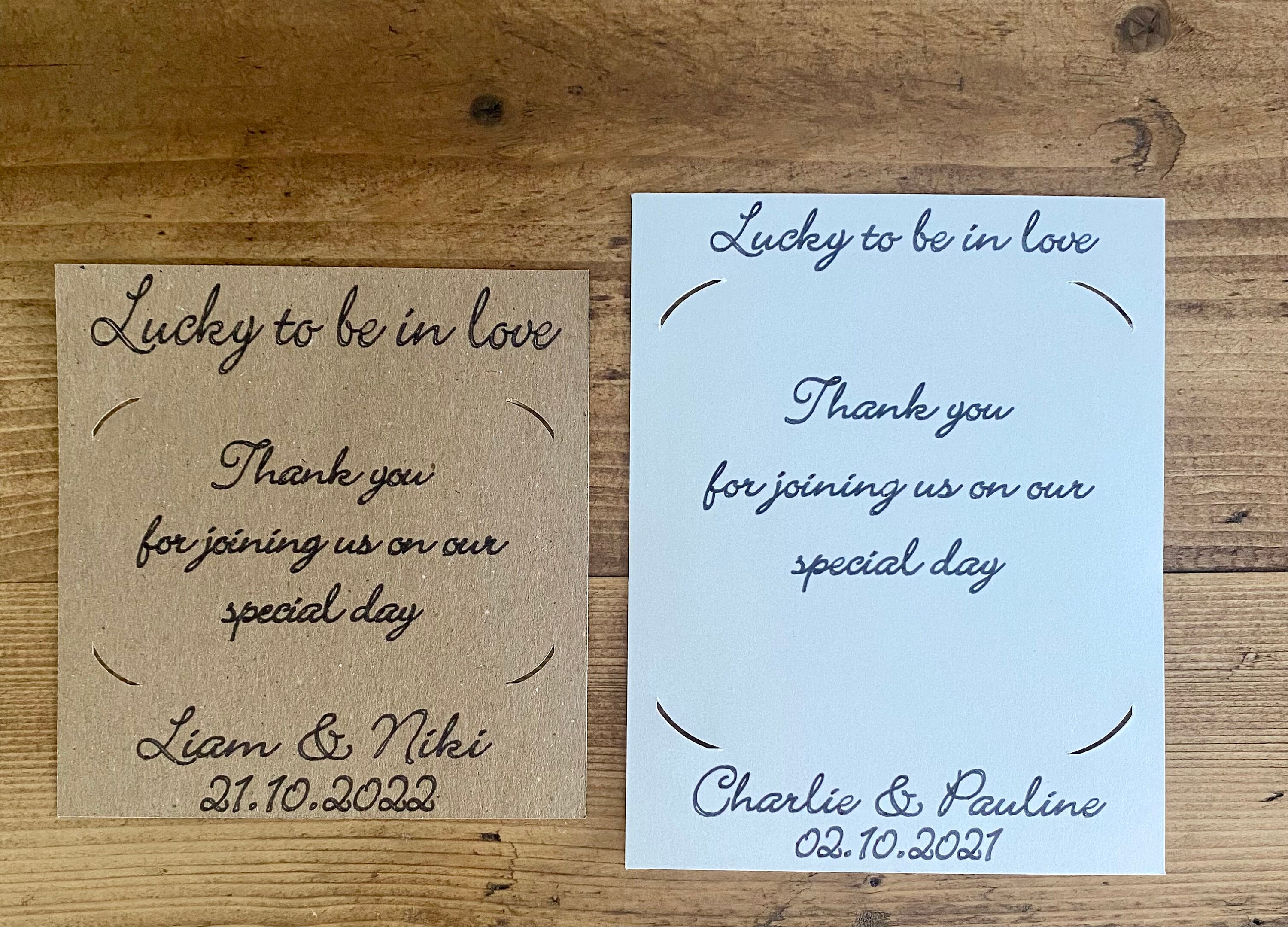 Scratch Card Wedding Favours Lucky to be in love | Etsy