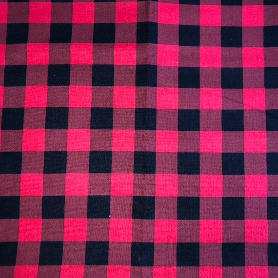 Red and Black Check Fabric | Etsy
