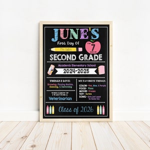 Girl Pastel Colors First Day of School Sign, Pastel Colors Back to ...