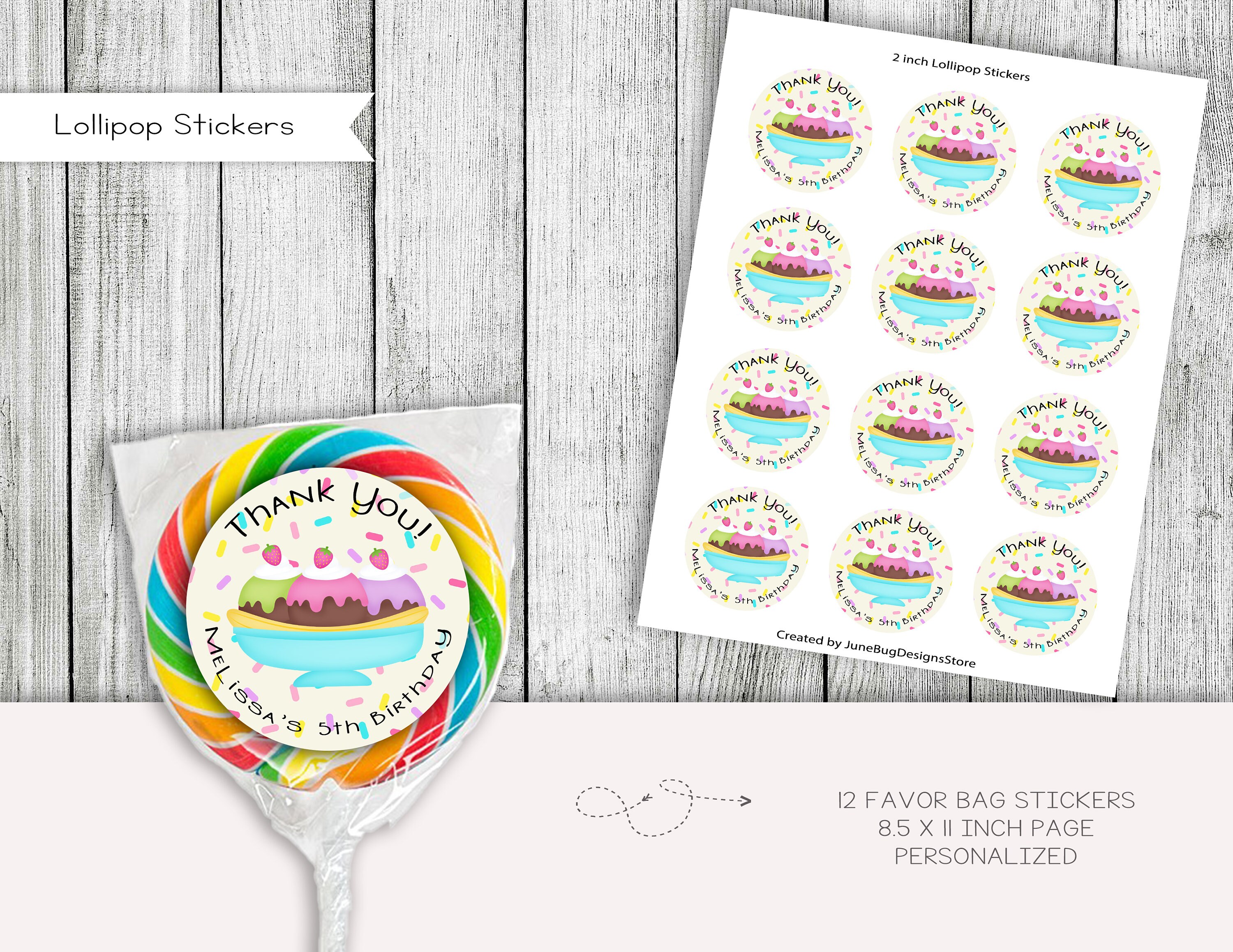 Sweets and Treats Birthday Thank You Tags Candy Desserts & | Etsy