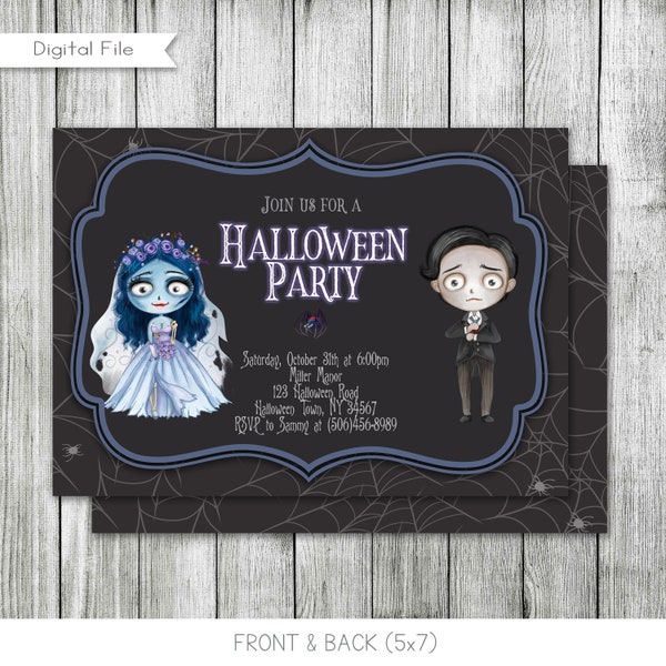 Corpse Bride Birthday Digital Invitations - Etsy