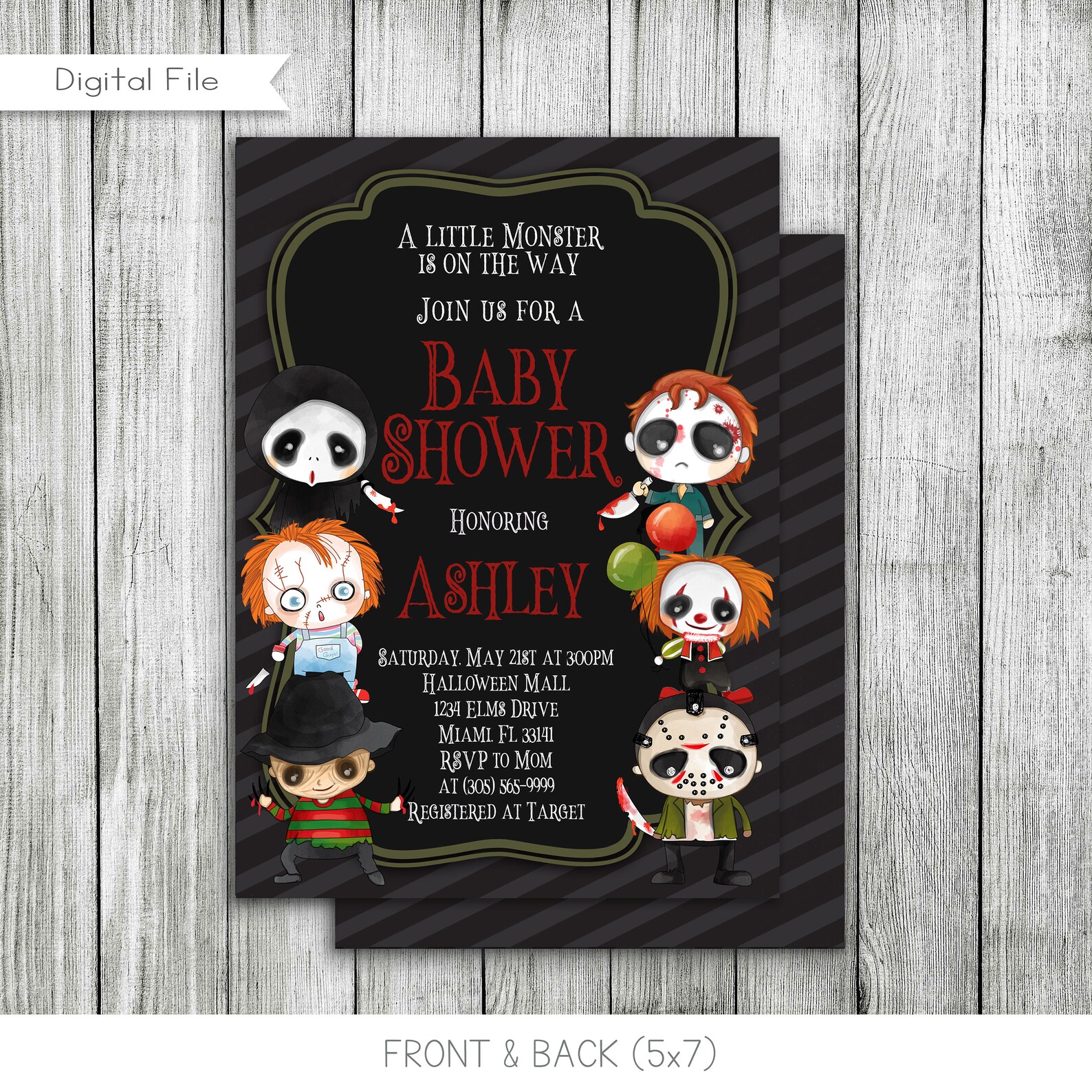 Horror Movie Baby Shower Banner, Scary Movie Banner, Baby Shower Party ...