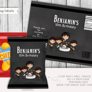 Rock Band Birthday Thank You Tags, Rock Band Favor Tags, Rock Band Gift ...