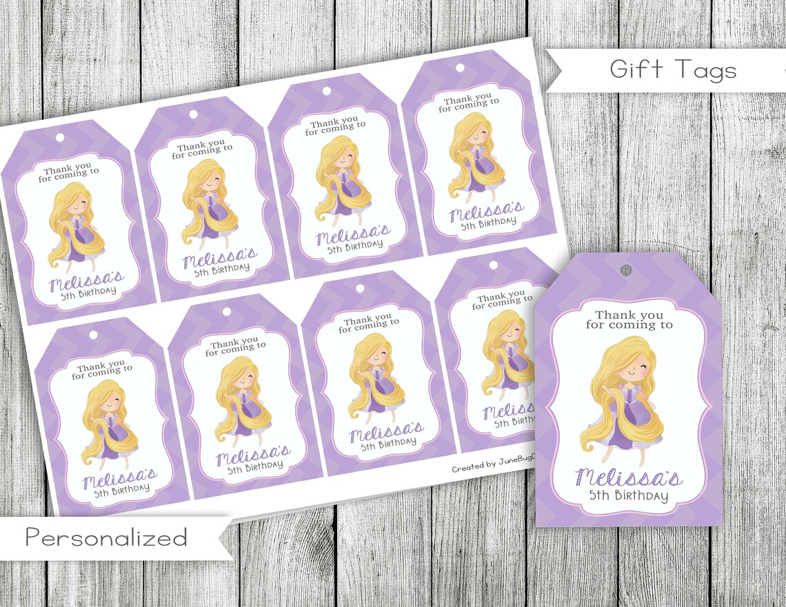Rapunzel Birthday Chocolate Bar Labels Princess Party Favors | Etsy