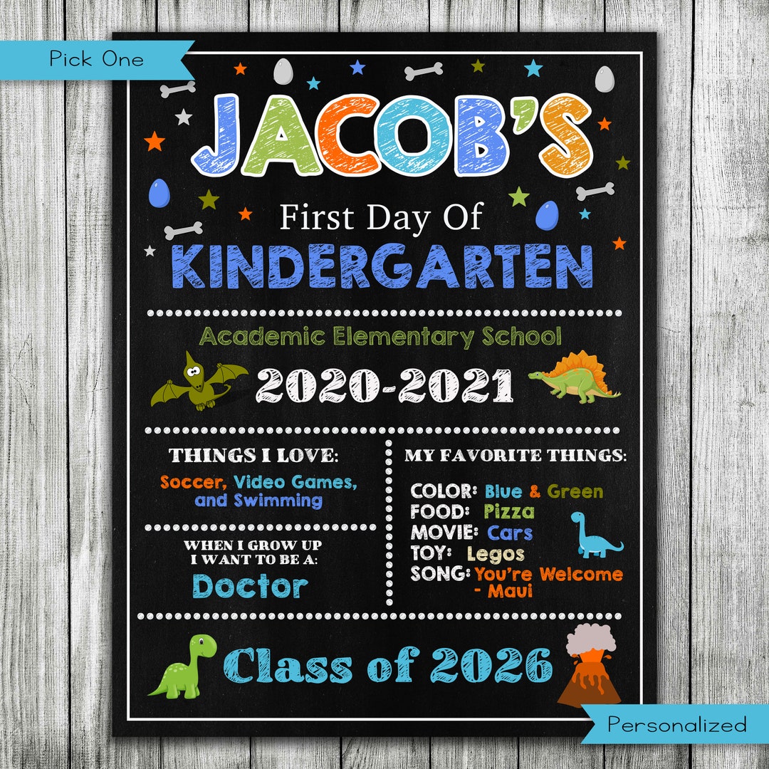 Dinosaur First Day of School Sign, Dinosaur Back to School Sign ...