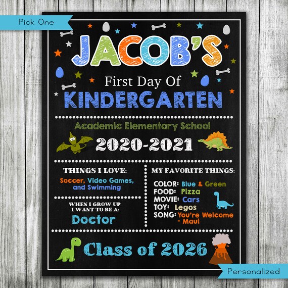 Dinosaur First Day of School Sign Dinosaur Back to School | Etsy