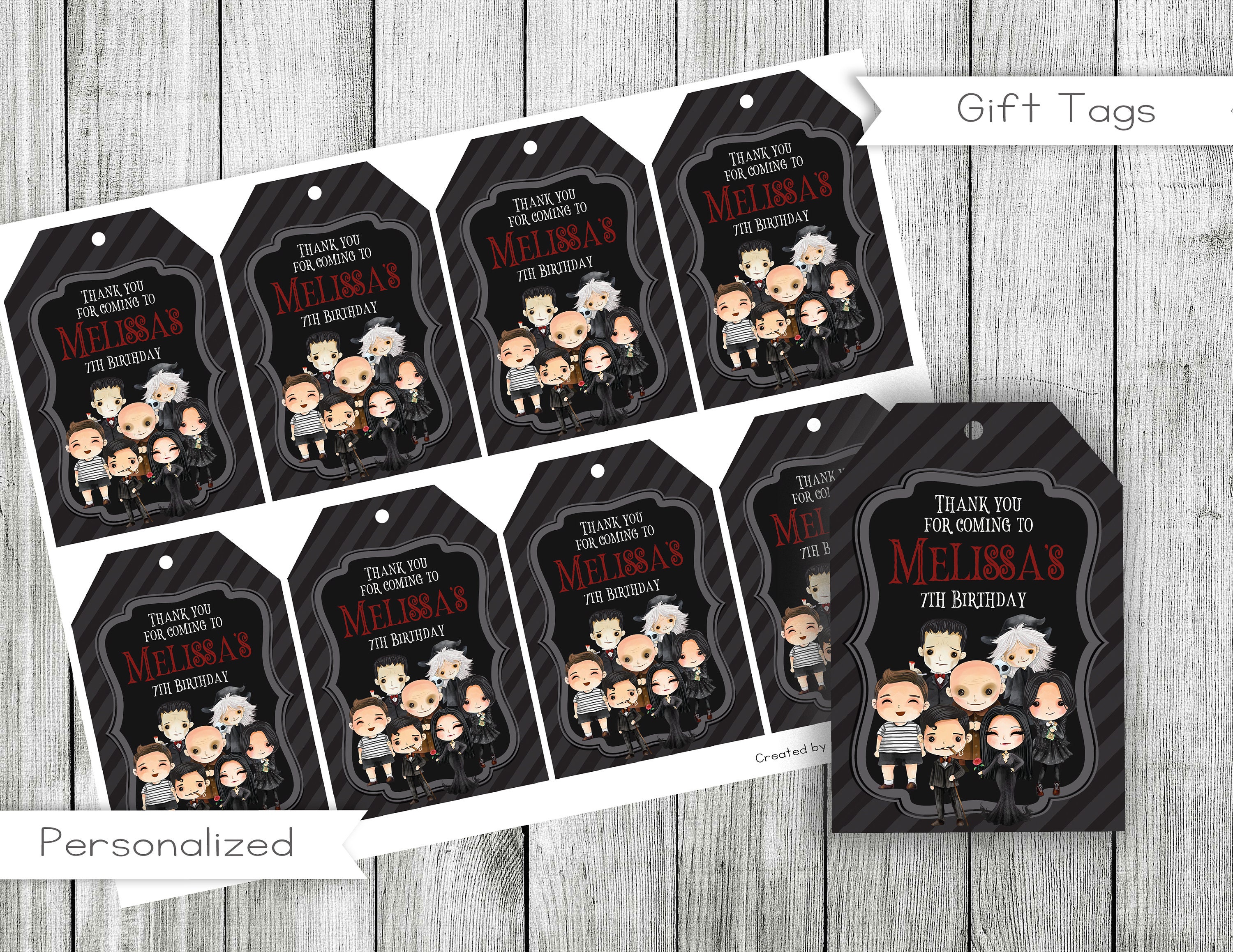 Creepy Halloween Family Birthday Water Bottle Labels - Etsy