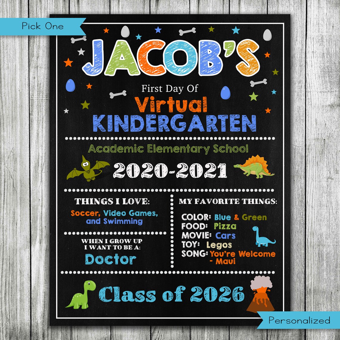 Dinosaur First Day of School Sign Dinosaur Back to School - Etsy