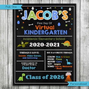 Dinosaur First Day of School Sign, Dinosaur Back to School Sign ...