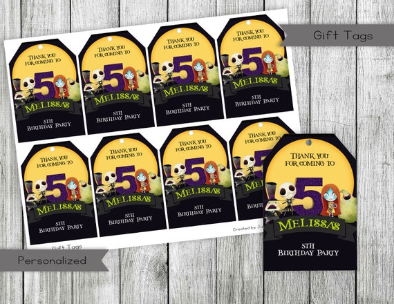 Nightmare Birthday Thank You Tags Favor Tags Nightmare - Etsy
