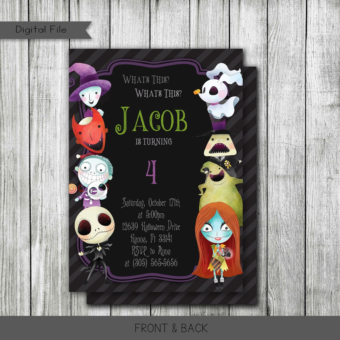 Nightmare Happy Birthday Banner, Character Flags (digital File) - Etsy