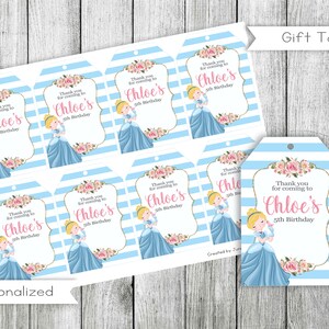 Cinderella Thank You Tags, Cinderella Favor Tags, Cinderella Gift Tags ...