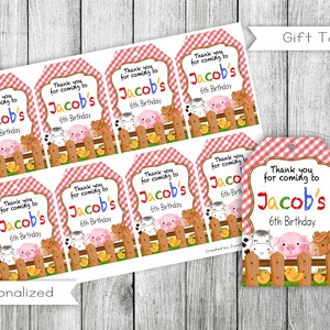 Farm Animals Birthday Snack Size Chip Bag Labels, Barnyard Party Favors ...