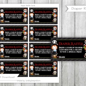 Horror Movie Baby Shower Diaper Raffle Card, Diaper Raffle Card, Baby ...