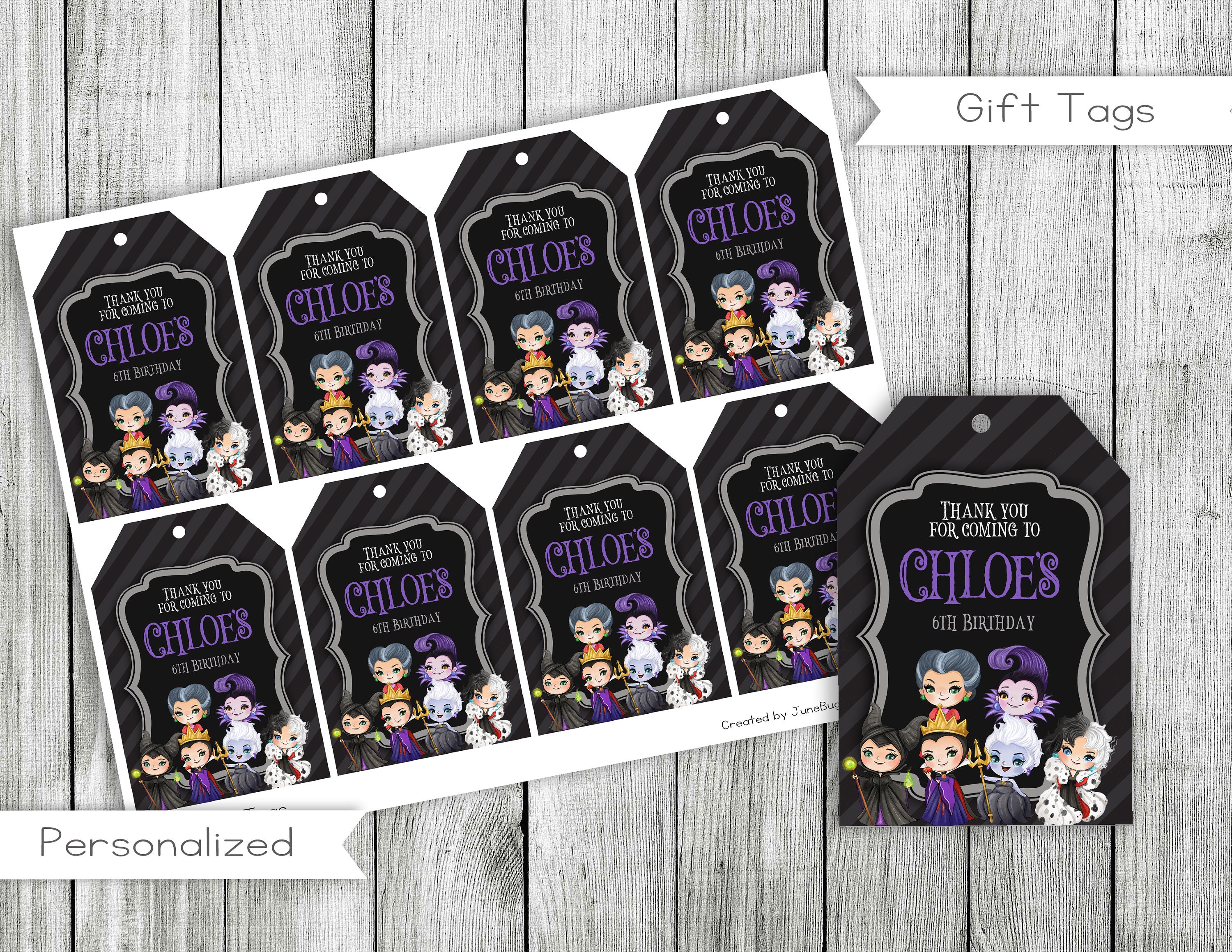 Girl Villains Birthday Water Bottle Labels Evil Queen's - Etsy