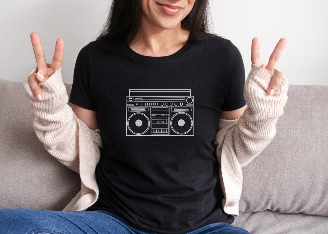 Retro Radio Graphic Tee, Vintage Boombox Design - Etsy