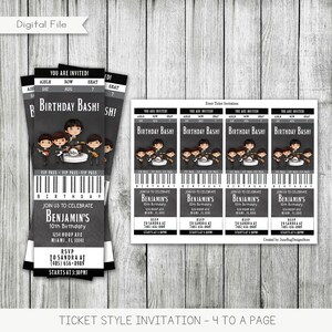 Rock Band Birthday Thank You Tags, Rock Band Favor Tags, Rock Band Gift ...